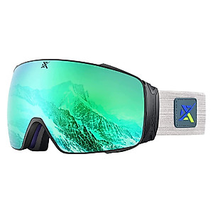 Extremus MilkRun Ski Goggles, Anti-Fog Cylindrical Lens Goggles with UV400 Sun Protection, OTG Lightweight Helmet-Compatible Snow Sports Goggles for Men and Women