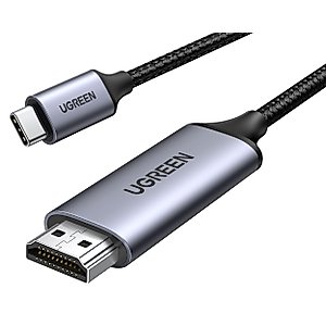 UGREEN USB C to HDMI Cable (4K@60Hz) 6.6FT, Type C to HDMI Adapter Thunderbolt 4/3 to HDMI for Home Office Compatible with iPhone 16 Pro Max Plus, MacBook Pro Air iPad Pro, XPS, Galaxy S24 Steam Deck
