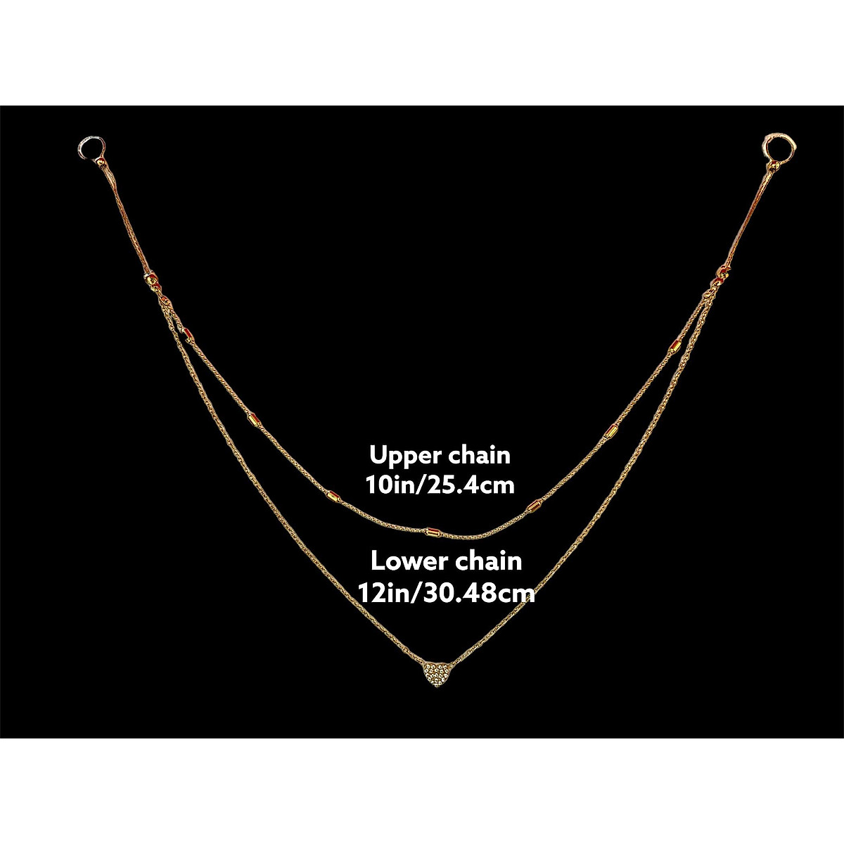 Fake nipple piercing with gold pleaded chain non piercing nipple noose stainless steel body sexy heart charm jewelry 12 in