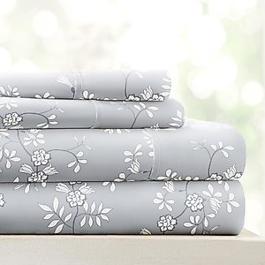 Linen Market 4 Piece Full Bedding Sheet Set (Light Gray Vine) - Sleep Better Than Ever with These Ultra-Soft & Cooling Bed Sheets for Your Full Size Bed - Deep Pocket Fits 16" Mattress