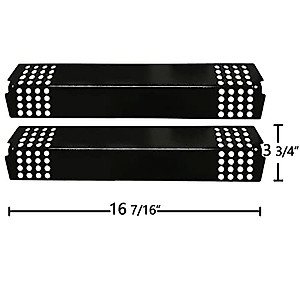 Hongso 16 7/16" Heat Shield Plates Fit for Charbroil 463241013, 463241313, 463241314 Grill Replacement Parts, Master Chef and Coleman Gas Grills,2 Pack Porcelain Steel Heat Tent, Burner Cover, PPG321