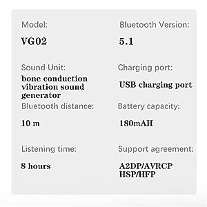 Handfree TWS Bone Conduction Earphones Bluetooth 5.1 Deep Bass Headphones Wireless Ear Hook Headset Waterproof Sports Business Earbuds 1pcs (Black)