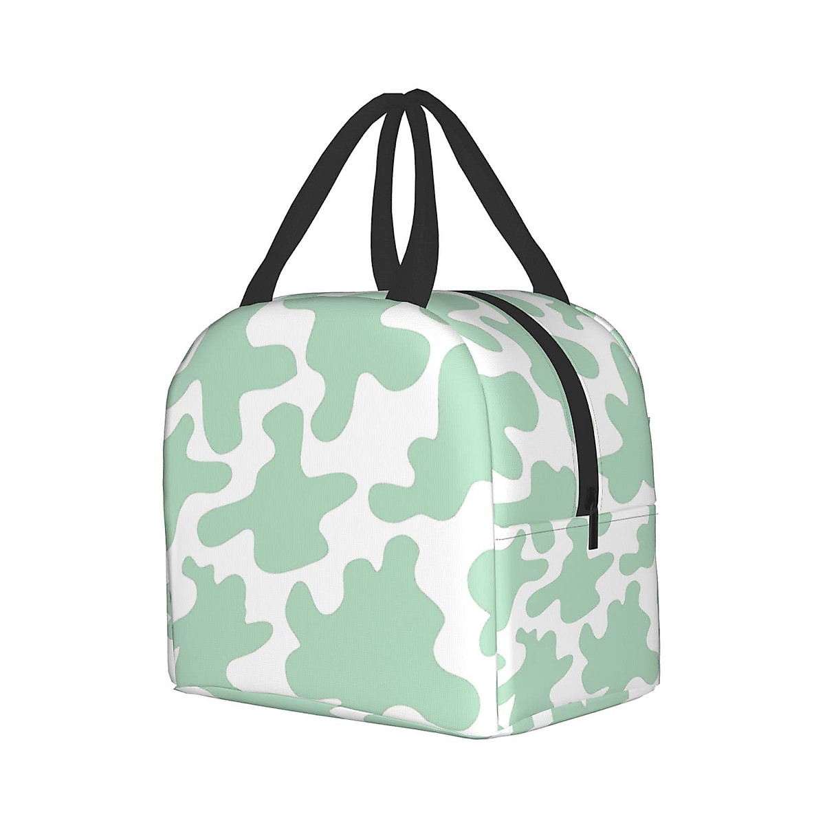 Senheol Mint Green Cow Lunch Box, Insulation Lunch Bag for Women Men, Reusable Lunch Tote Bags Perfect for Office Camping Hiking Picnic Beach Travel