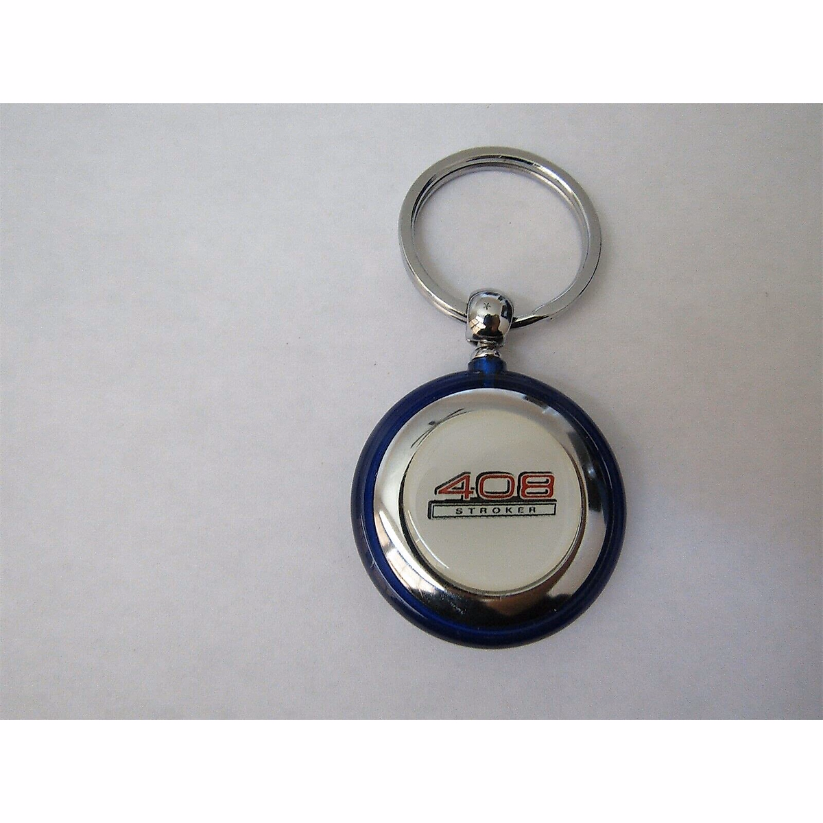408 STROKER EMBLEM LOGO ROUND PLASTIC KEYCHAIN - BLUE