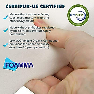 Foamma High Density Outdoor Cushion Replacement for Patio Furniture Premium Comfort and Support 5” x 22” x 24” Cover Not Included