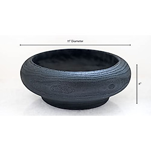 Kristin Decor Handmade Large Decorative Wooden Bowl for Farmhouse Kitchen Counter Decor or Coffee Table Decor, Black
