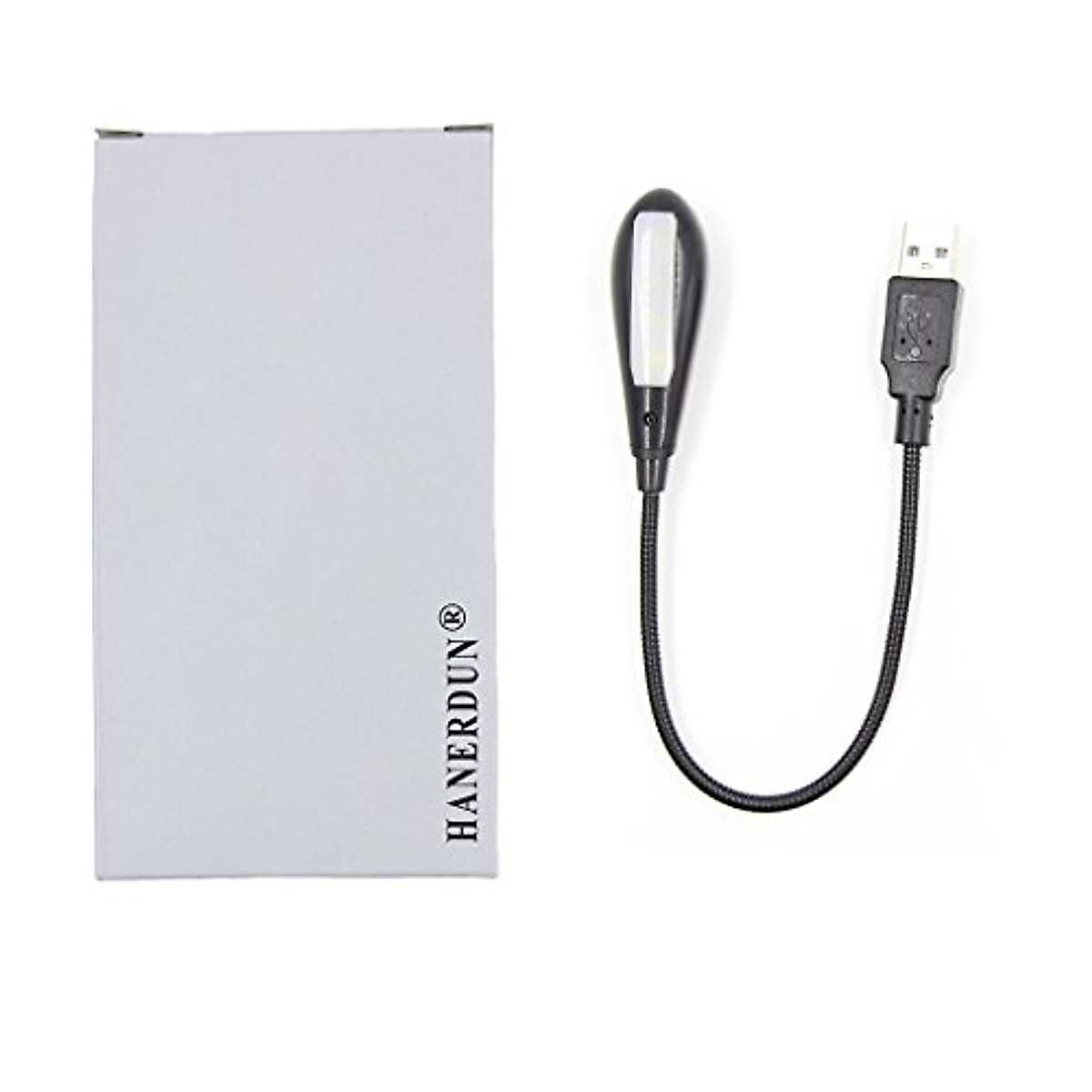 Hanerdun® Bright LED USB Lamp Light Reading Lamp for Laptop Flexible Neck Black