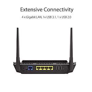 ASUS RT-AX56U AX1800 WiFi 6 Dual-Band WiFi Router, Lifetime Internet Security with AiProtection, Whole-Home WiFi with AiMesh