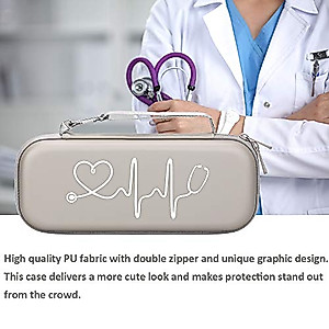 BOVKE Stethoscope Protective Case Replacement for 3M Classic III, Lightweight II S.E, Cardiology IV, MDF Acoustica Deluxe Stethoscope - Extra Room fit Nurse Accessories Penlight Medical Scissors, Grey