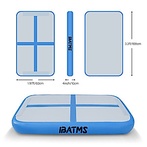 DAIRTRACK Air Tumbling Mat,Tumble Track 10ft/13ft/16ft/20ft Inflatable Gymnastics Air Mat for Gymnastics Training/Home Use/Gym/Cheerleading/Yoga/Water