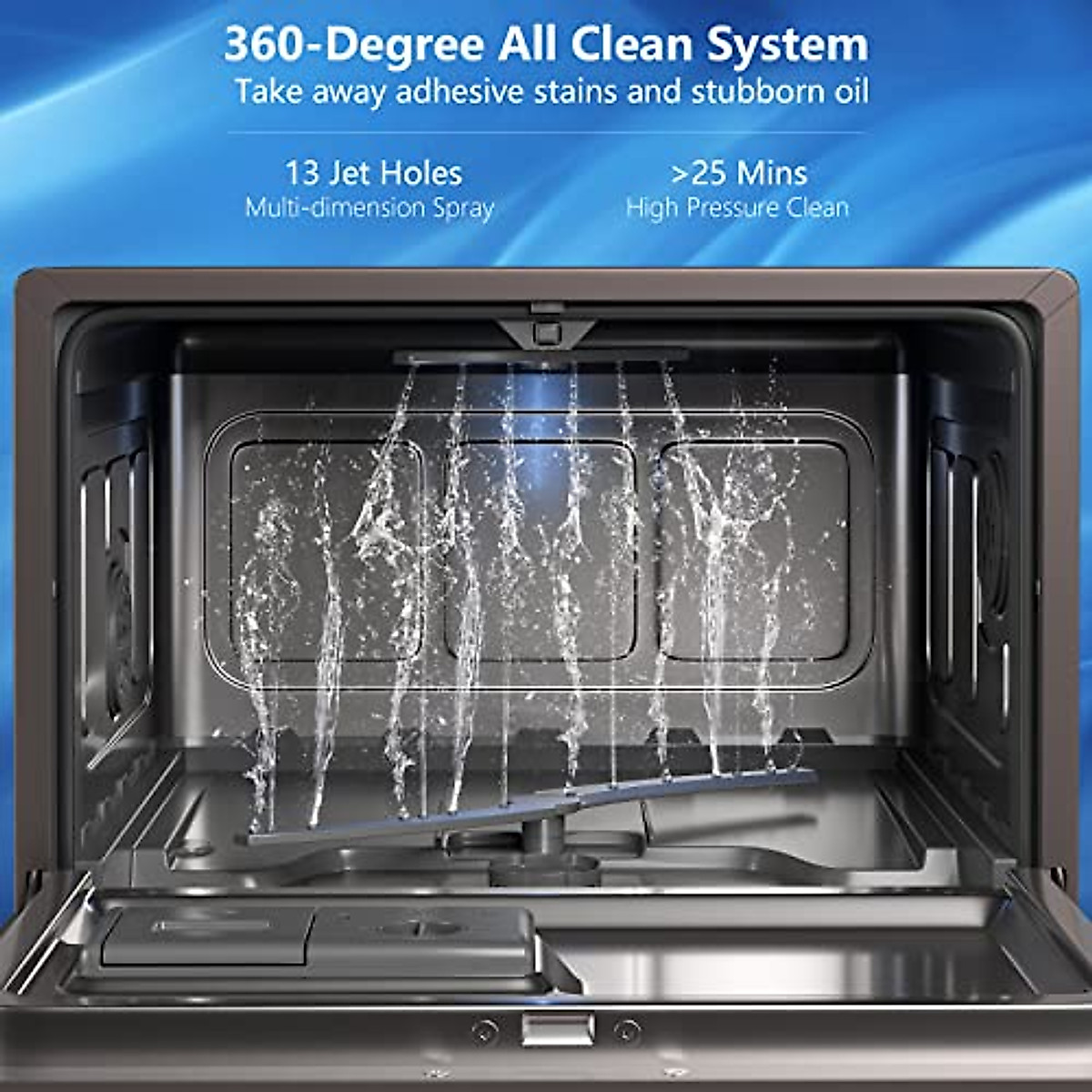 GOFLAME Countertop Dishwasher Portable, Countertop or Built-in Dishwasher with 6 Place Settings and 5 Cleaning Presets, LED Touch Screen, Compact Dishwashing Machine for Homes, Dorms, RVs