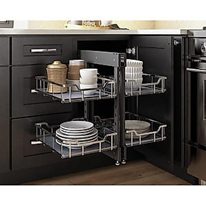 Storage with Style Black Nickel 18" Full-Height Blind Corner Organizer
