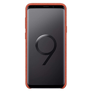 SAMSUNG Alcantara Fabric Qi Charging Compatible Case Cover for Galaxy S9 - Red,EF-XG965AREGWW