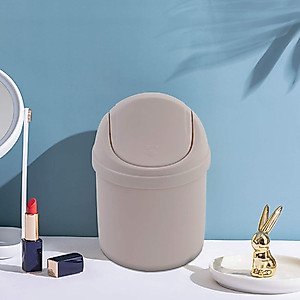 Zerdyne 0.7 Gallon Plastic Mini Trash Can, Tiny Swing Lid Waste Can, Pink