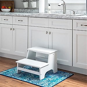 Powell Linon Tyler Wood Bed Step Stool in White