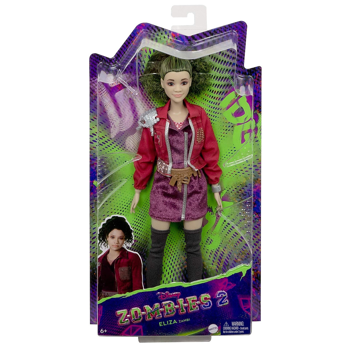 Mattel Zombies, Eliza Zombie Doll (11.5-inch) Wearing Grungy-Cool Outfit and Accessories, 11 Bendable “Joints,” Great Gift for Ages 5+