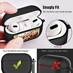 Custom Airpod Case for Apple AirPods Pro with Keychain,Personalized Your Photo/Text/Name Airpods Case for Men and Women,Black