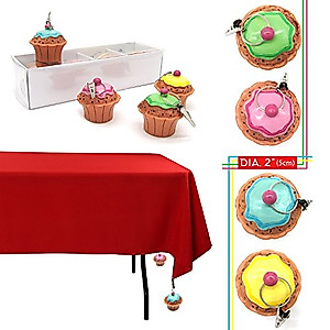 KEISSCO Cup Cake Tablecloth Weights Cute Table Clip Clamps Table Cover Weights for Outdoor Garden Party Picnic, Set of 4