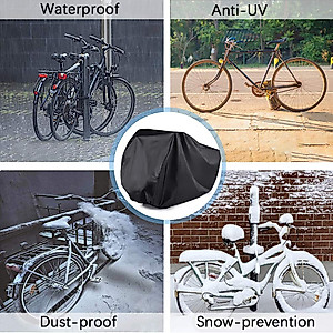 Maveek Bicycle Cover for 3 Bikes Waterproof Outdoor Storage Winter Cold Weather, Rain Snow Wind Proof Tarp Tent Shed Dust Dirt Resistant All Weather Cycle Protection UV Summer Indoor Garage