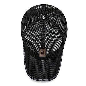 FASHIXD Summer Mesh Baseball Cap - Unisex Trucker Hat for Outdoor Sports and Running - 1-Black