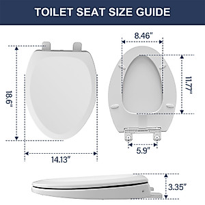 ZMJH S005-B3 Heated Toilet Seat with Night Light, Elongated, Toilet Seat Warmer, Soft Slow Close, Three Temperature Settings, Easy Installation, White
