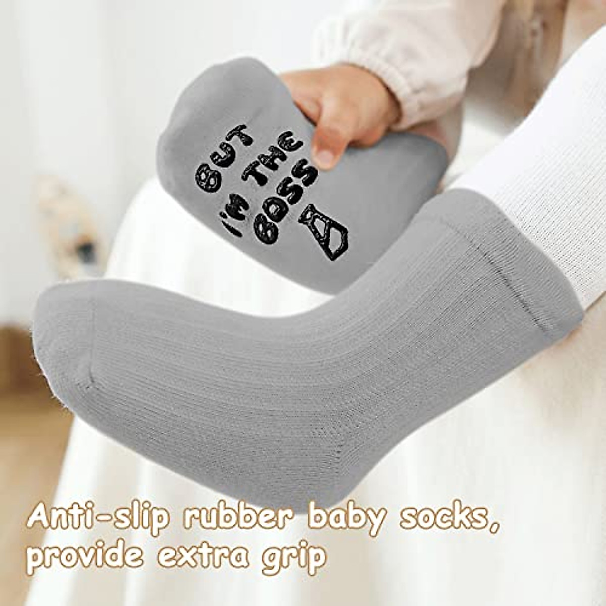 Fvntuey Baby Shower Gifts, Boy Gifts Basket Includes Newborn Blanket Lovey Security Wooden Rattle Toy, Funny Bibs Socks & Greeting Card - Gift Set for Boys