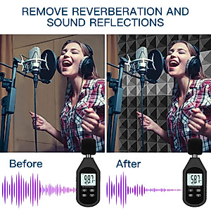 24 Pack Acoustic Foam Panels, Self-adhesive Sound Proof Foam Panels 2" x 12" x 12", Soundproof Insulation for Wall, Sound Absorbing Foam for Music Studio Bedroom Home, Decreasing Noise