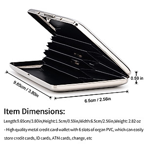 EYIDADAE RFID Credit Card Holder Protector Metal Credit Card Wallet Business Card Holder for Women and Men-Can Hold 5 Bank Cards (Silver)