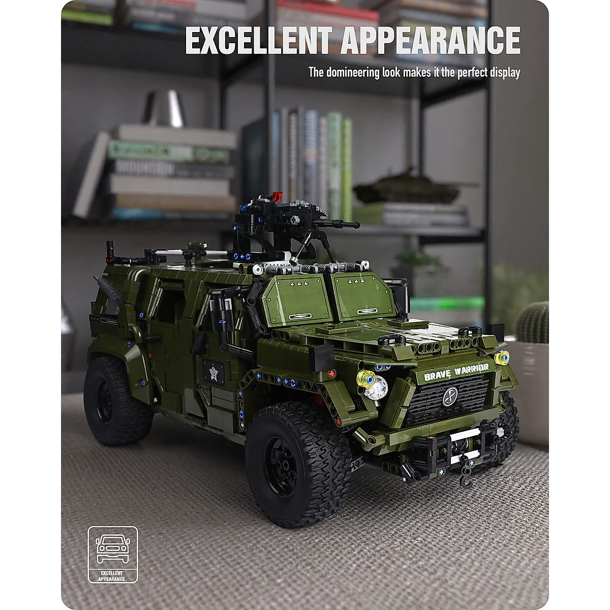 Nifeliz Warrior Military Car Building Kit, Collectible Building Army Model Truck, Military Toys for Men and Adults (3,175 Pieces)
