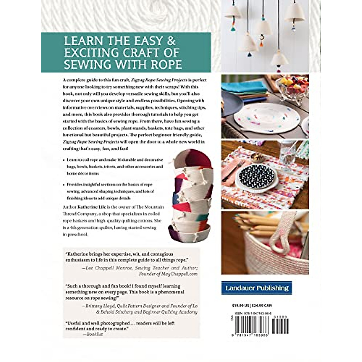 Zigzag Rope Sewing Projects: 16 Home Accessories to Make with a Simple Stitch (Landauer) Learn the Craft of Sewing with Rope - Create Durable and Decorative Bags, Bowls, Baskets, Trivets, and More