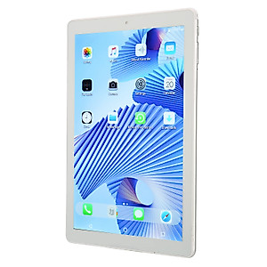 TOPINCN Kids Tablet, 10.1 Inch Tablet Silver 100-240V for Drawing for Android 10 (US Plug)