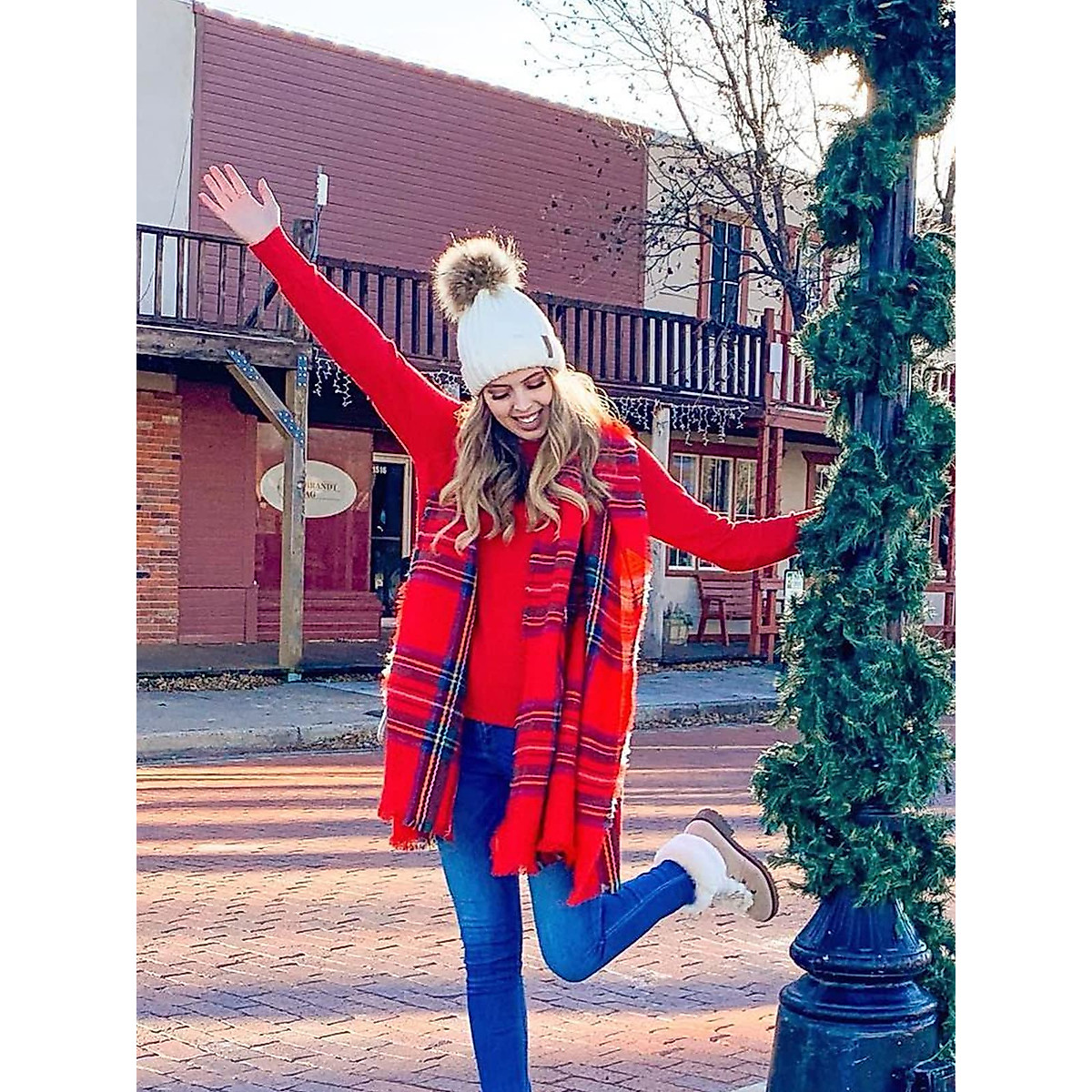 FURTALK Womens Winter Knitted Beanie Hat with Faux Fur Pom Warm Knit Skull Cap Beanie for Women