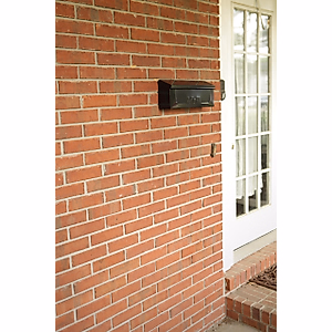 ARCHITECTURAL MAILBOXES Townhouse Galvanized Steel, Wall-Mount Mailbox, Black Small