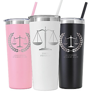 AVITO 22 oz Personalized Lawyer Gift, Laser Engraved Tumbler for Attorney at Law, Future Lawyer, Paralegal, and Law School Graduation Gift