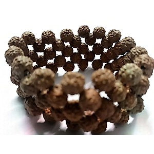 numeroastro Designer Stretchable 5 Mukhi Rudraksha Beads Bracelet for Good Luck.