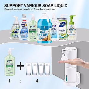 Automatic Foam Soap Dispenser Touchless: Rechargeable Soap Dispenser Wall Mount White