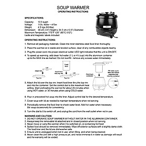 Excellanté 10.50-Quart Stainless Steel Soup Warmer, Black