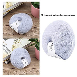 1 Ball Wool Yarn, Luxurious and Soft Mohair Yarn for Hand Knitting Crocheting, Knitting Wool for DIY Shawl Scarf Crochet Thread Supplies, 28g/1oz(Gray Color)