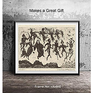 Witches Decor - Pagan Decor - Wiccan Coven - Wicca Decor - Paganism Witchcraft Supplies - Gothic Wall Art Home Decor - Goth Gifts - Creepy Scary Black Magic - Gothic Living Room Decorations - Unframed