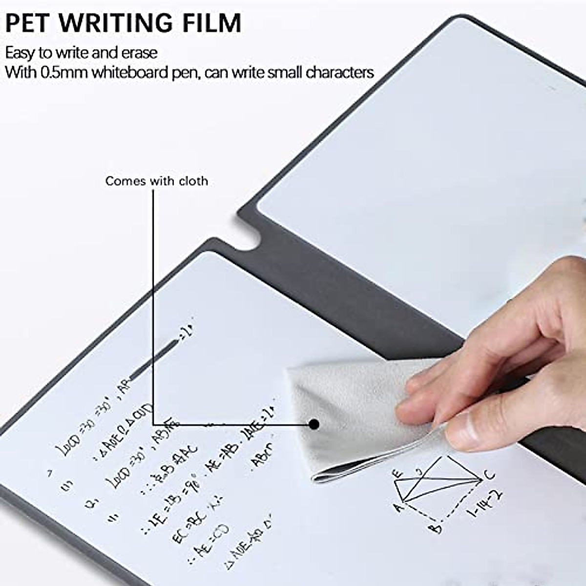 naixue Dry Erase Notepad - 6.3 X 9.53 Inch Leather Dry Erase Notepad Set - Erasable A5 Meeting Lapboard for Group Discussions