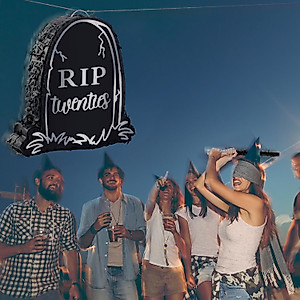 Quera Rip Twenties Pinata Funny 14 x 14.4 x 3 Inch Funeral Pinata with Stick Blindfold and Confetti Paper Fits Candy Favors for Adult 30th Birthday Anniversary Party Supplies Decoration Prop