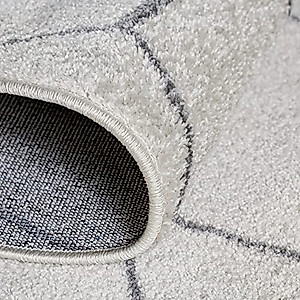 Unique Loom Trellis Frieze Collection Area Rug - Geometric (4' 1" x 6' 1", Ivory/ Gray)