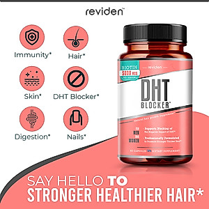 DHT Blocker for Hair Growth with Saw Palmetto Biotin Keratin Collagen for Hair Skin and Nails Vitamins for Women Hair Regrowth for Men Hair Growth Supplement Hair Loss Treatment for Men & Women