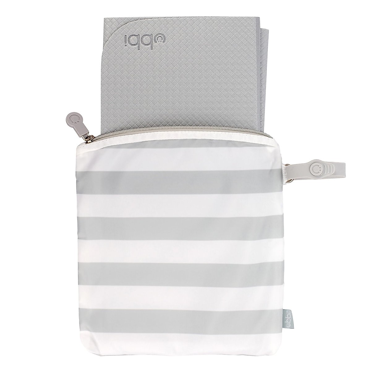 Ubbi On-the-Go Changing Mat with Carrying Bag, Soft and Comfortable Diaper Bag Accessory Must Have for Newborns, Easy to Clean, Portable Changing Pad, Gray
