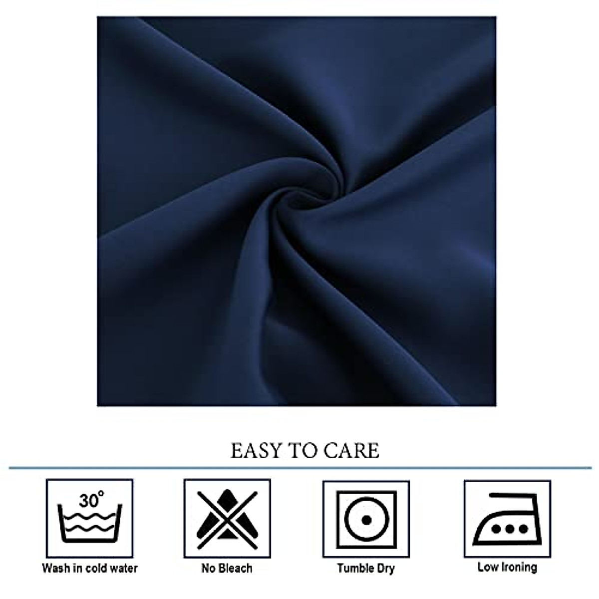Diraysid Navy Blue Blackout Curtains for Bedroom and Living Room Thermal Insulated Room Darkening Curtains Drapes, 52 x 84, 2 Panels