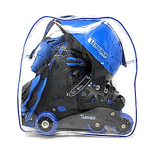 Chicago Skates Inline Training Skate Combo Set - Blue, Boys - Small Sizes J10-J13