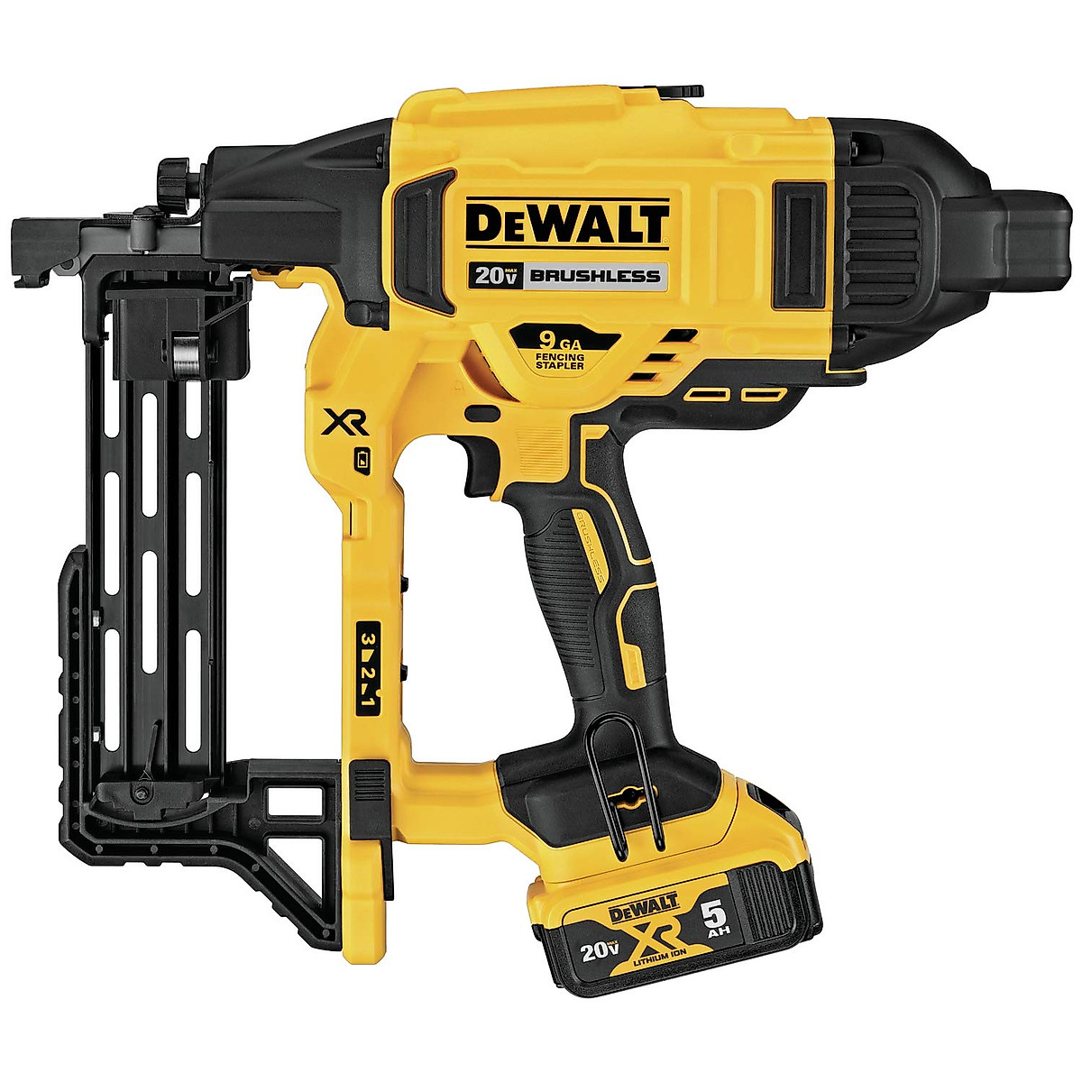 DEWALT 20V MAX* XR Crown Stapler, Cordless Fencing Kit, 9GA (DCFS950P2)