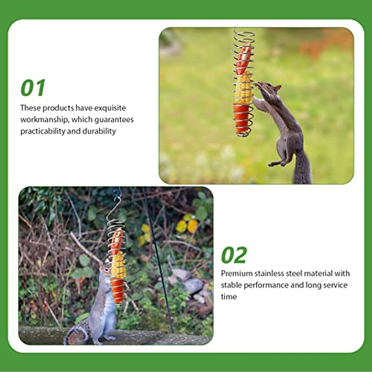 HANABASS Bird Toy Birds Feeder Bird Food Holder 2Pcs Stainless Steel Parrot Feeders Bird Feeding Devices Pet Feeding Supplies Backyard Feeding Supplies Stainless Steel Parrot Feeder Outdoor Toys