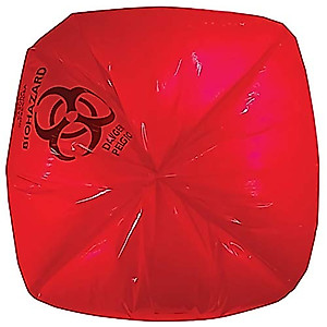 Healthcare Liners by Heritage Bag, when Safety and Perfomance matter. 30"x43", Red, 1.3Mil, 200, Healthcare Printed