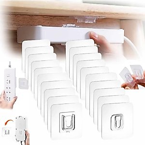 Transparent Double-Sided Adhesive Wall Hooks Nail Free No Damage Without Traces, 2024 New Hanger Strong Self-Stick Hooks for Bathroom and Kitchen Office (10 PCS)